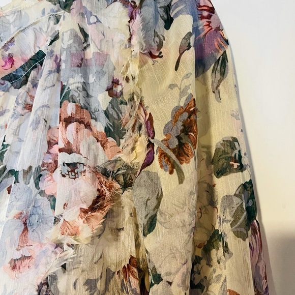 o.p.t | Dresses | Nwt Opt Pastel Cream Floral Boho Chic Peasant Midi ...